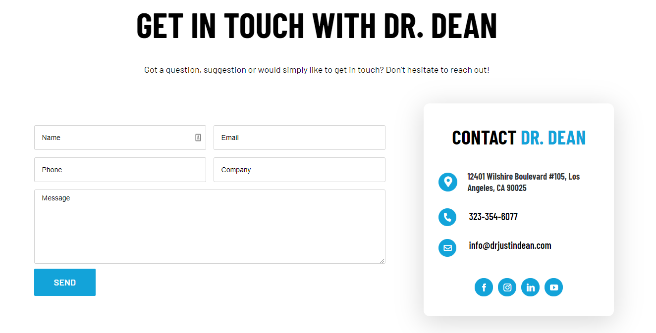 Contact - Dr. Justin Dean